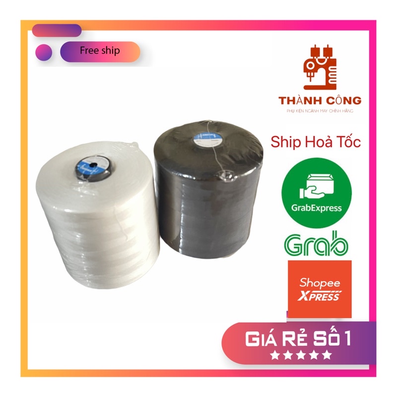 Chỉ may Trắng, Đen. Hàng Hansung cuộn 0,5kg dùng cho máy may và máy vắt ...