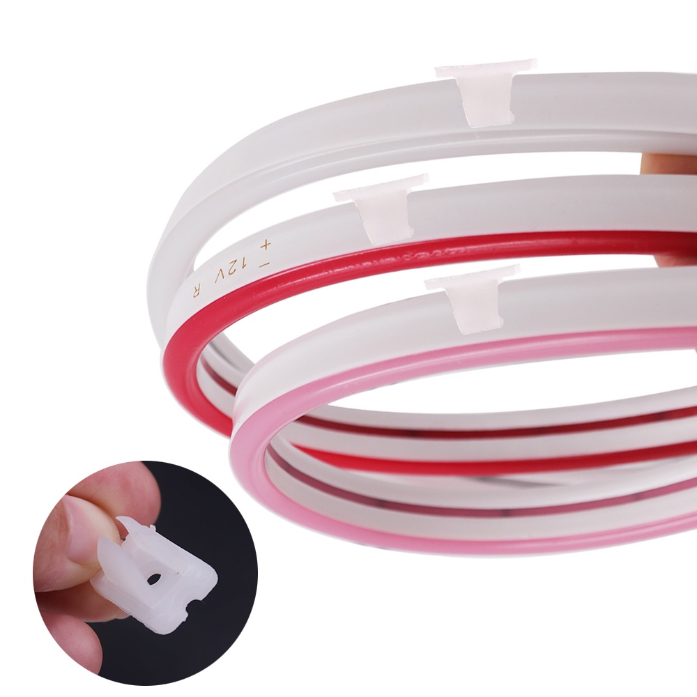 Set 100 Đèn led Neon 6 * 12mm 8 * 16mm 5v / 12v / 24v / 110v / 220v 6mm8mm Kẹp Cố Định Dây Nhựa ...