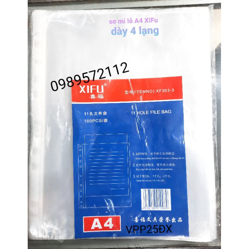 100 cái sơ mi lỗ A4 XIFU - bìa lá 11 lỗ loại dày 400gram | Shopee Việt Nam