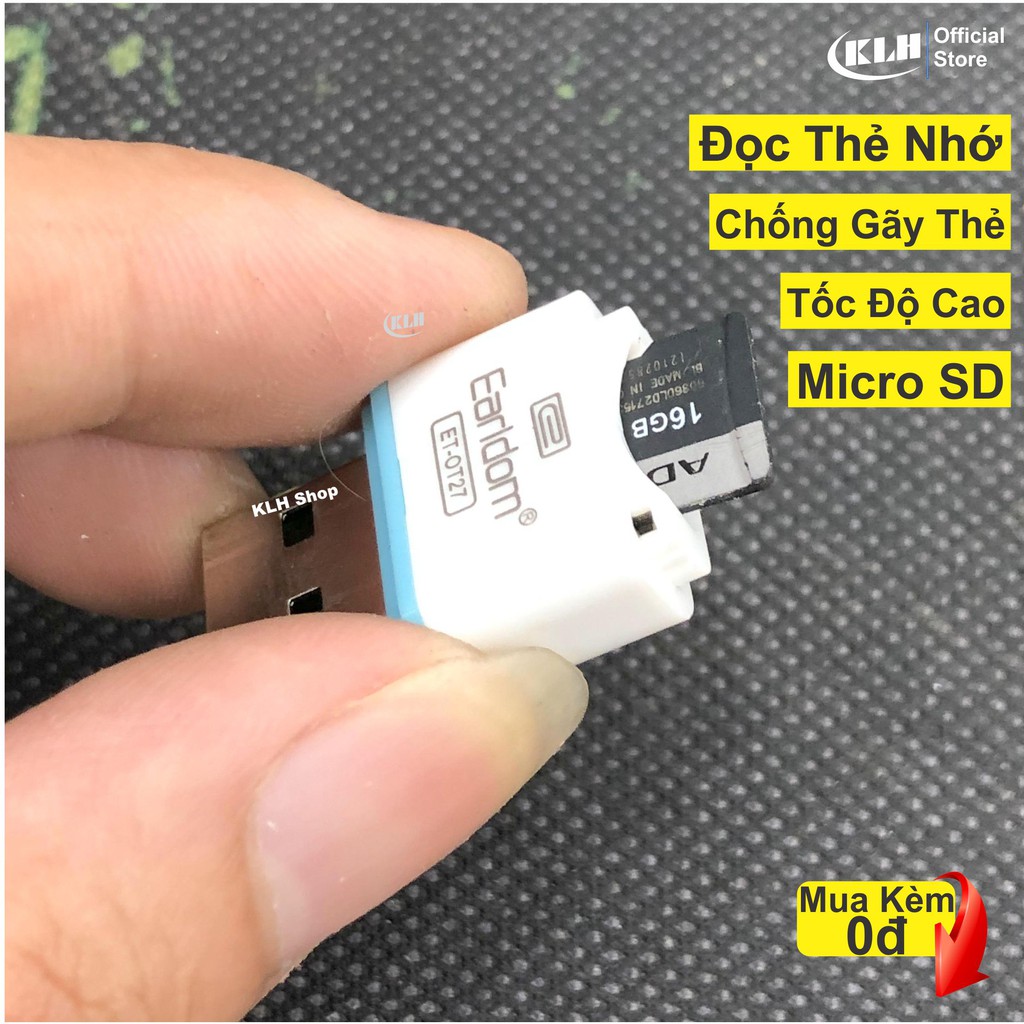 Đầu đọc thẻ nhớ mini, đầu lọc thẻ micro SD nhở gọn chống gãy thẻ chính hãng Earldom OT27 KLH ...