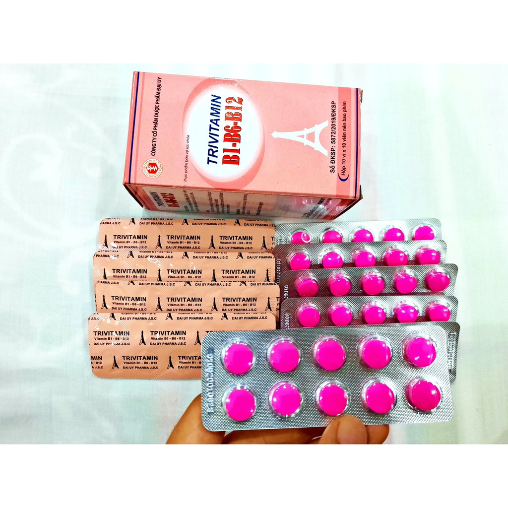 Trivitamin - vitamin 3B B1-B6-B12 Đại Uy (Hộp 10 vỉ x 10 viên nén) | Shopee Việt Nam
