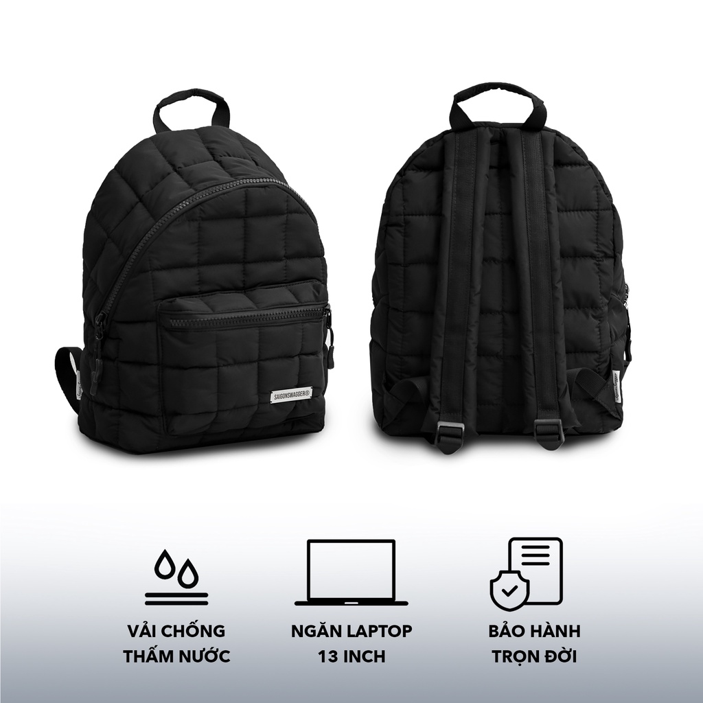 Balo Mini Chần Bông Nam Nữ SAIGON SWAGGER® NOIR PUFFER BACKPACK ...