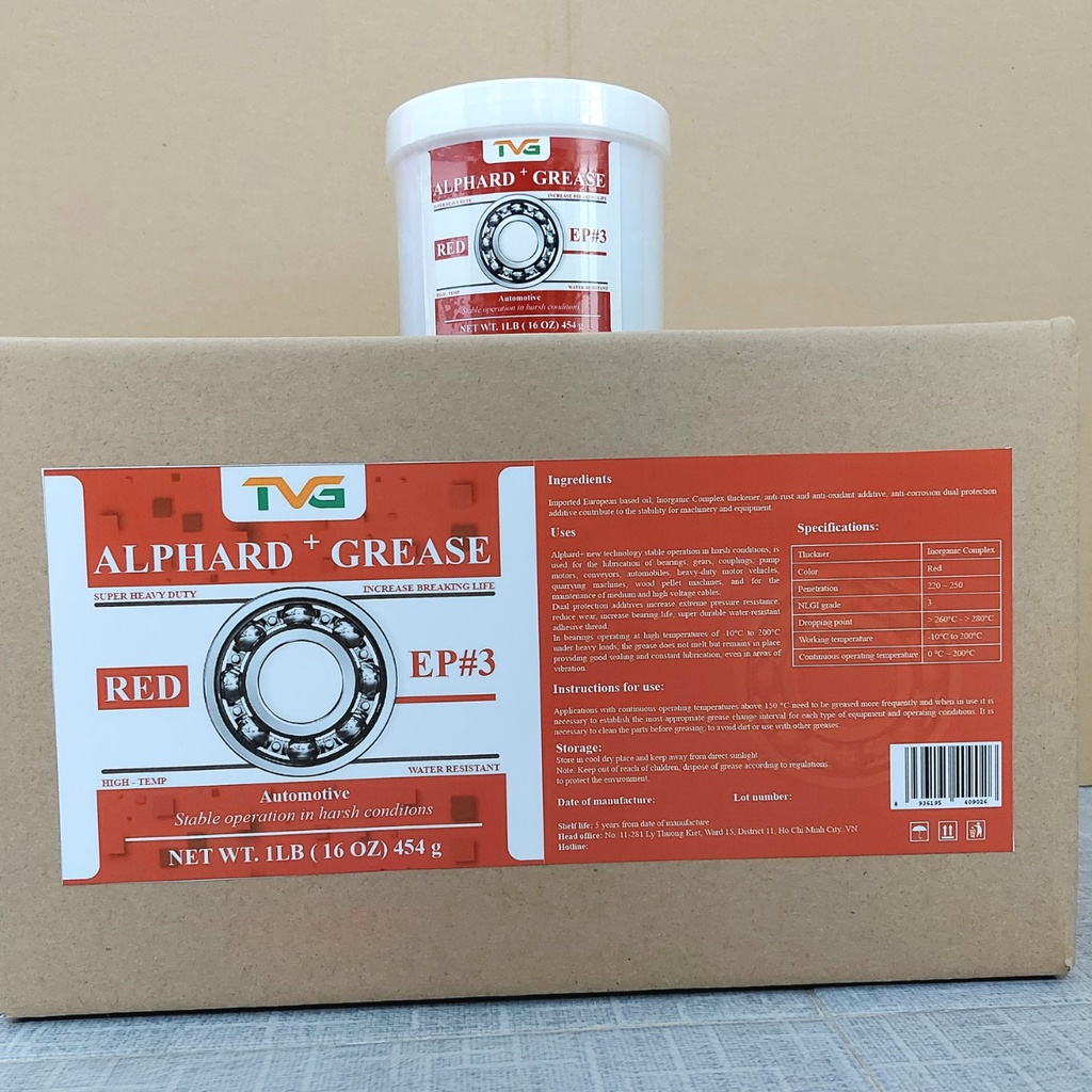 [HOT] MỠ ĐỎ SIÊU CHỊU NHIỆT KHÁNG NƯỚC ALPHARD GREASE RED EP3 454GR ...