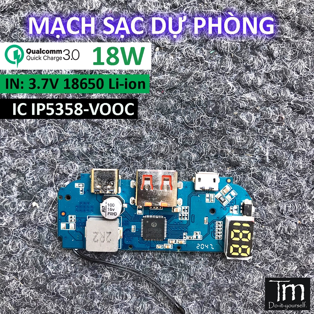 Mạch Sạc Dự Phòng Sạc Nhanh QC3.0 Chip IP5358 Hỗ Trợ VOOC | Shopee Việt Nam