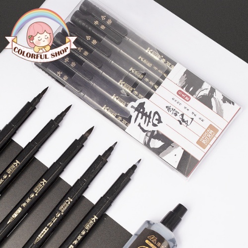 Bút brush pen viết calligraphy lettering thư pháp có thể đổ thêm mực HC ...
