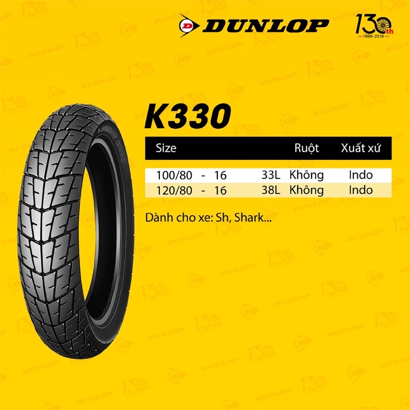 vỏ xe , lốp xe dunlop 120/80-16 vân K330 lắp các đời xe SH | Shopee Việt Nam