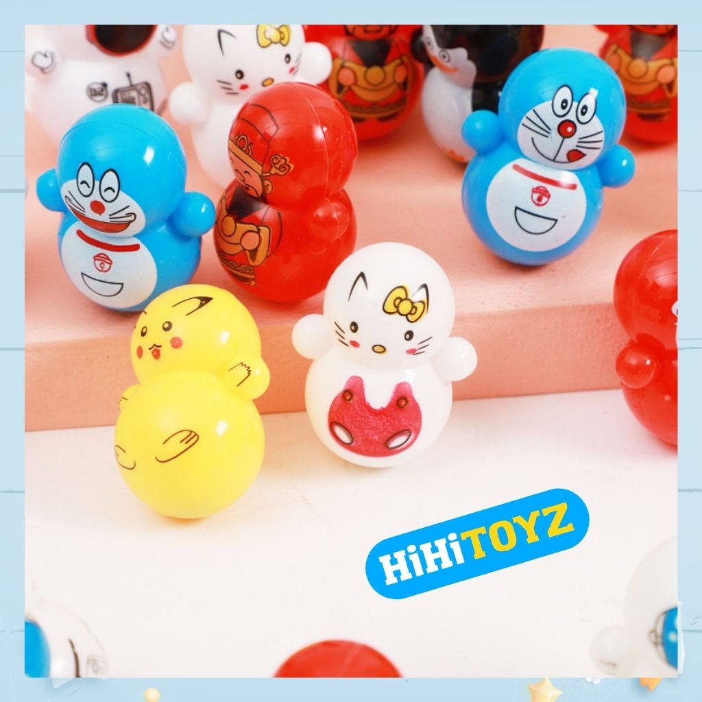 5 con Lật Đật mini hình Doaremon - Shin - Pikachu - Phi hành gia siêu ...