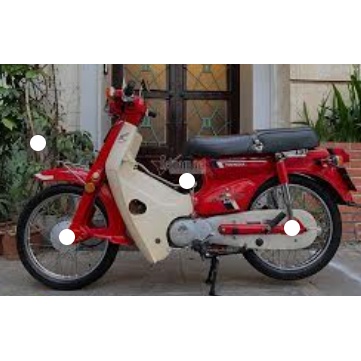 Honda DD đỏ Cub 70 Bộ tem logo sticker dán super xe cup đèn vuông 50cc ...
