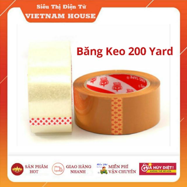 BĂNG KEO GIÁ XƯỞNG || 1 CUỘN BĂNG KEO 200 YARD TRONG & ĐỤC DÁN THÙNG ĐỘ DÍNH 0.55MIC SIÊU DAI ...