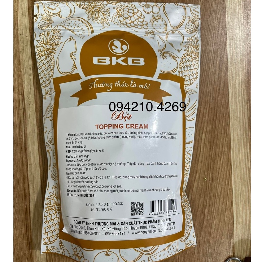 Bột Kem Topping Cream BKB gói 500g- THAY THẾ KEM TOPPING BASE RICH CỰC ...