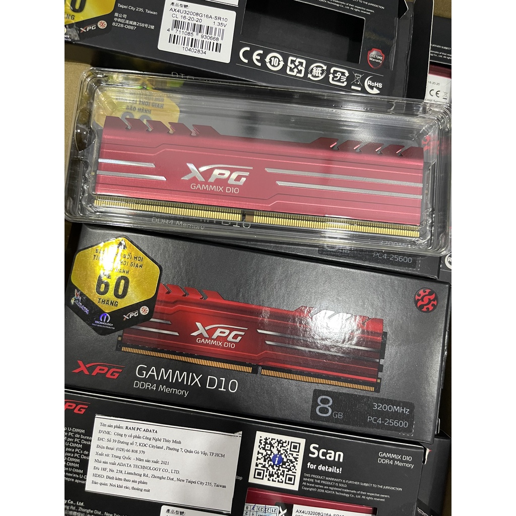 Ram DDR4 8G/3200 Adata XPG Gammix D10 (8Gx1) Tản Nhiệt (AX4U32008G16A-SR10/SB10) | Shopee Việt Nam