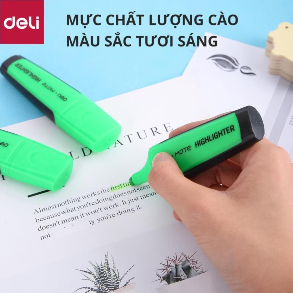 Bút nhớ dòng, bút dấu dòng DELI - Xanh lá - 2 chiếc - EU35050 [Deli ...