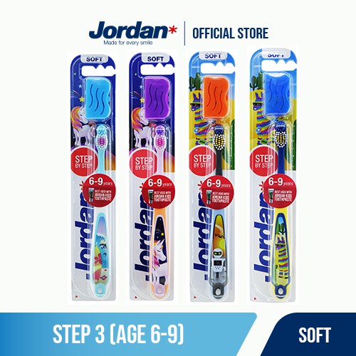 Bàn chải đánh răng Jordan Step 3(6-9 tuổi), Lông mềm | Shopee Việt Nam