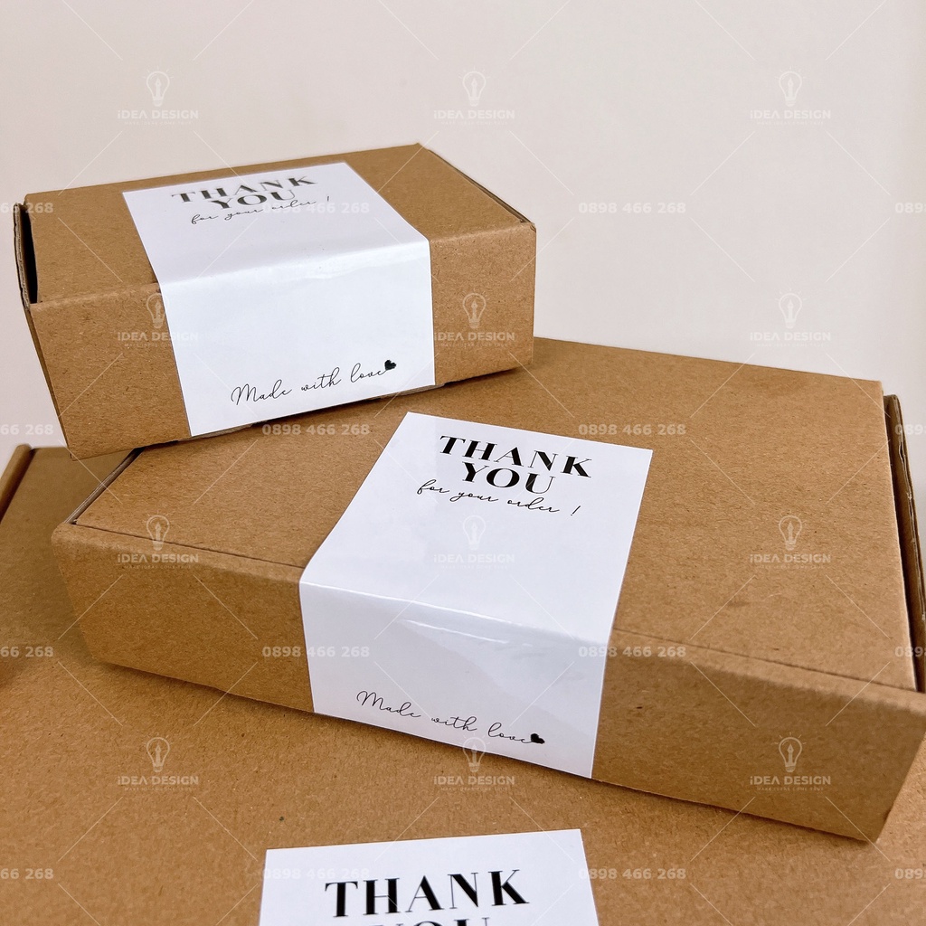 Tem Decal Dán Hộp Carton, Tem Thank You Dán Niêm Phong Hộp - Size 11x6 ...