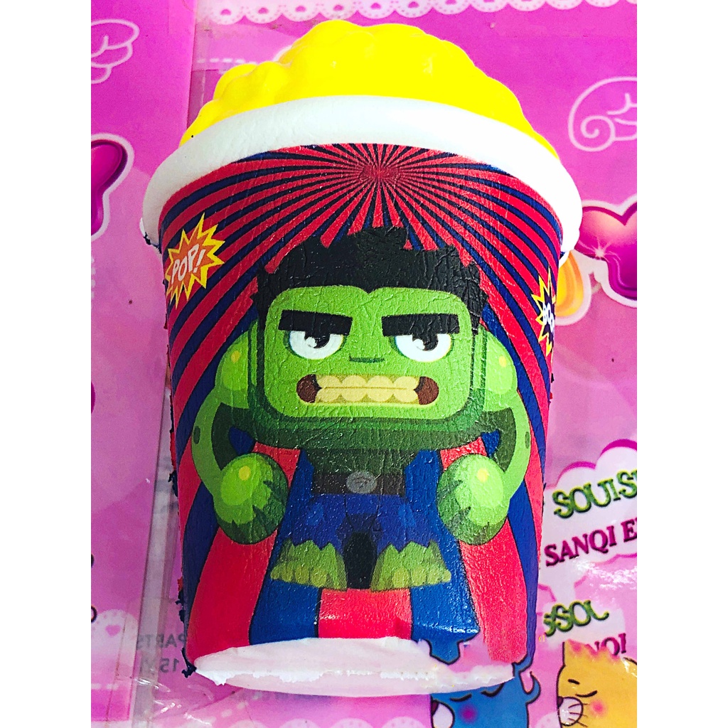 Squishy Lớn JUMBO Hình cốc bỏng ngô in hình HULK người khổng lồ xanh Đồ ...