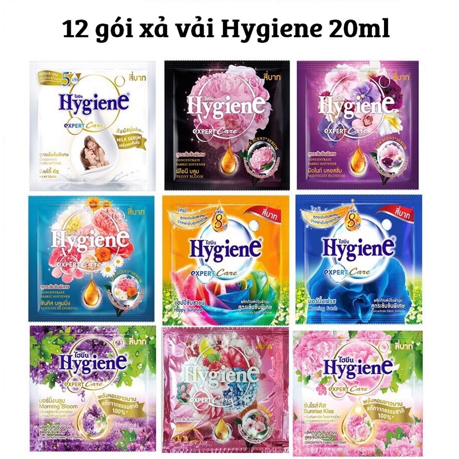12 gói Nước xả Hygiene Thái Lan - Nước xả vải siêu đậm đặc 20ml | Shopee Việt Nam