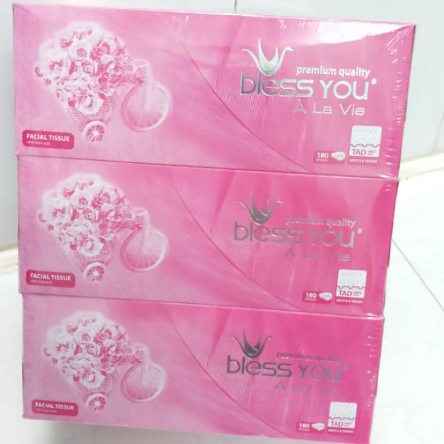 COMBO 3 HỘP KHĂN GIẤY LỤA BLESSYOU ( 180 TỜ ) TPH043 | Shopee Việt Nam