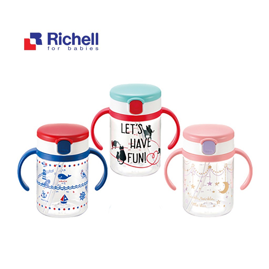Chính hãng : Cốc ống hút Richell 200ml | Shopee Việt Nam