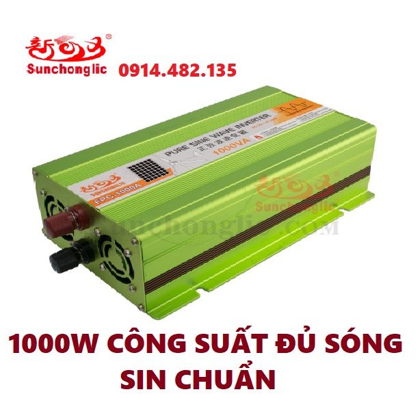 Bộ đổi điện sin chuẩn 1000W 12V sang 220V sunchonglic Đúng Công Suất ...