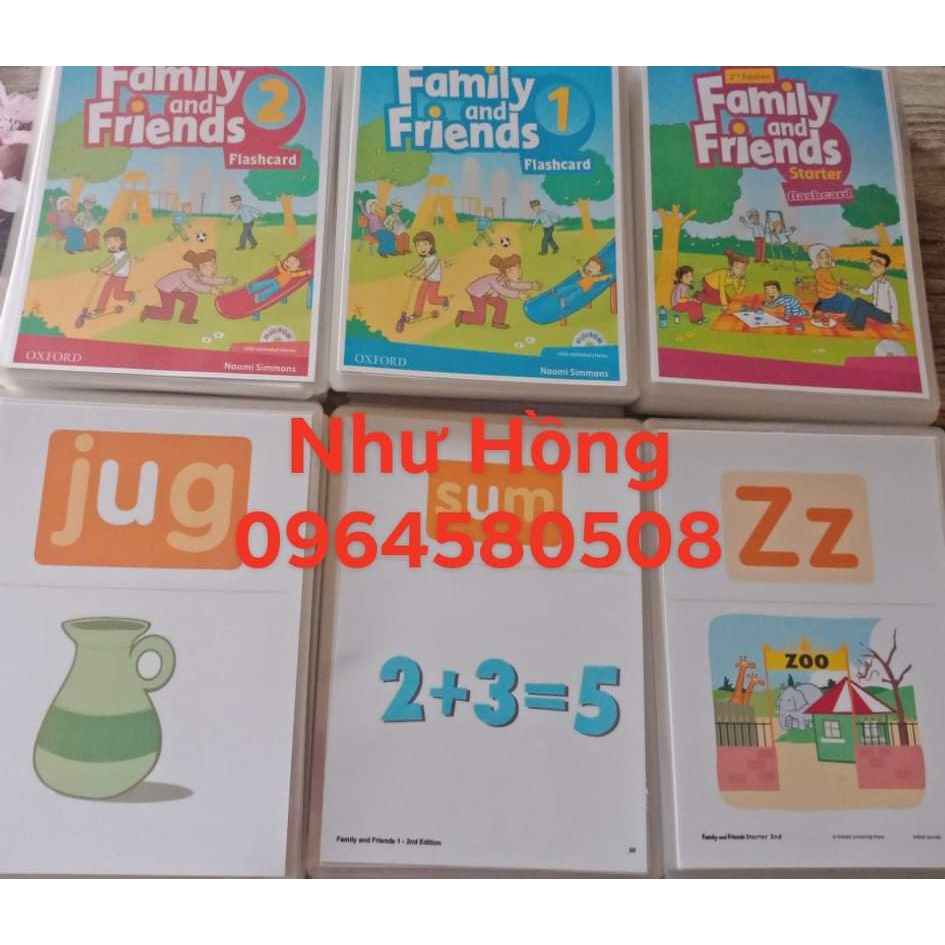 Flashcard Family and friends starter, 1234 2nd ép plastic (A5 2 mặt ...