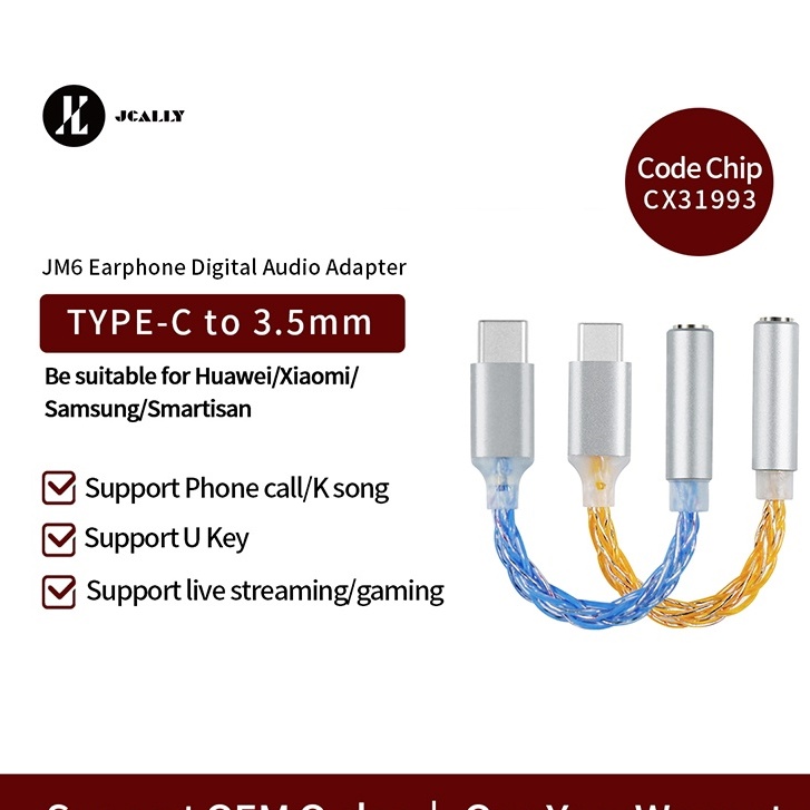 Cáp Chuyển Đổi Jcally Jm6 Conexant Cx31993 Type C Sang 3.5mm Dac | Shopee Việt Nam