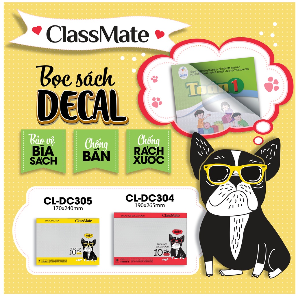 Bọc sách vở Decal dán, bọc sách giáo khoa mới, vở ô ly, kẻ ngang, SGK ...
