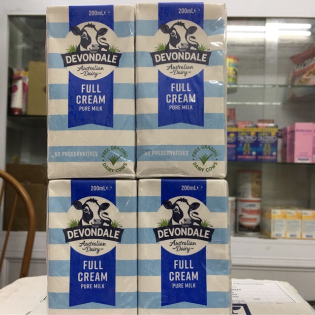 Sữa tươi tiệt trùng 100% Devondale 200ml( thùng 24 hộp) (Úc) | Shopee Việt Nam