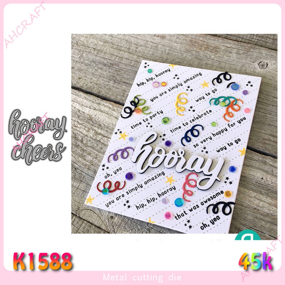 K1588 - Khuôn Kim Loại Cắt Chữ HORRAY + CHEERS | Shopee Việt Nam