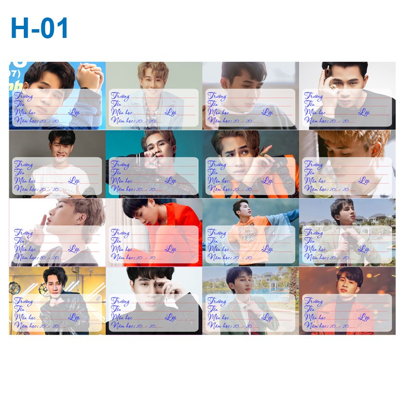 Nhãn vở ca sĩ Phương Tuấn - Jack- J97 ( 1 set 16 nhãn vở giá 10k ...