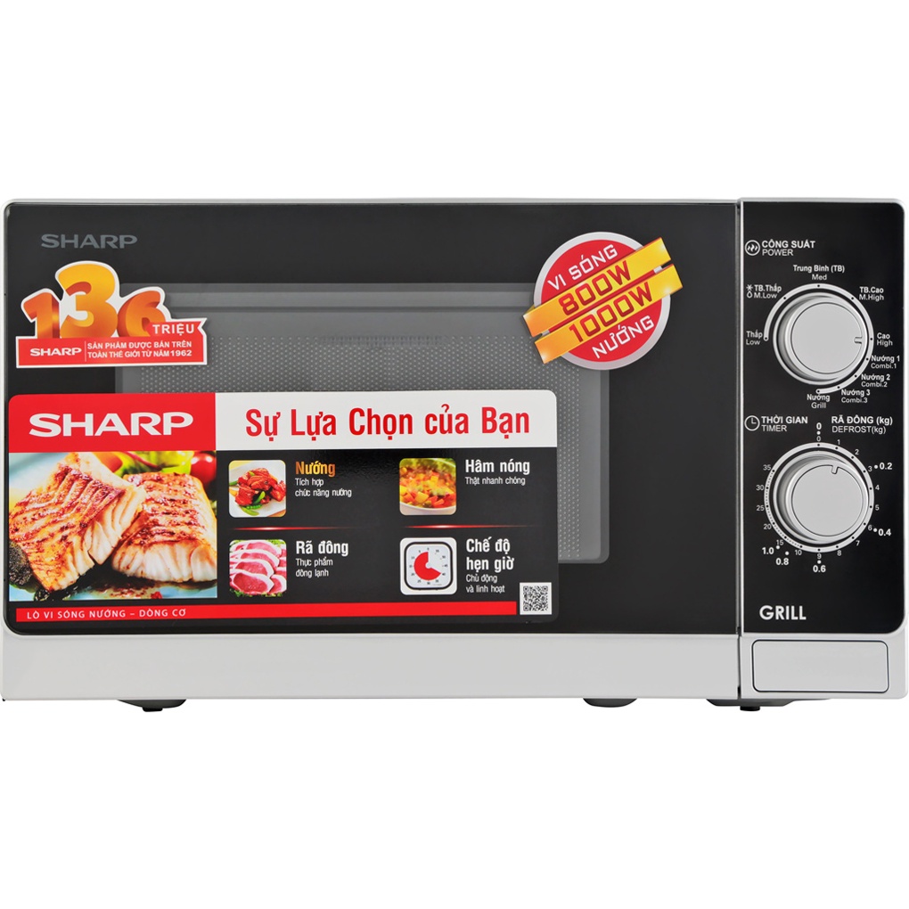 Lò vi sóng Sharp có nướng 20 lít R-G222VN-S | Shopee Việt Nam