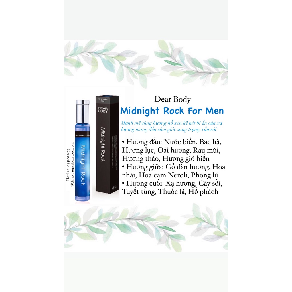 NƯỚC HOA DEAR BODY - EAU DE PARFUME 30ml - DÀNH CHO NAM Dearbody UK ...