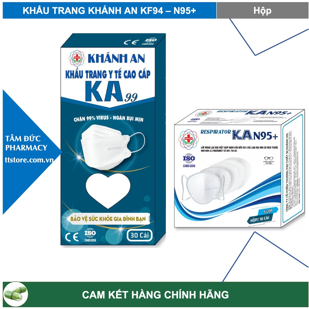 Khẩu trang y tế cao cấp Khánh An N95, 4D KF94, KA99 - Ngăn bụi mịn, kháng khuẩn, kháng virus 99% ...