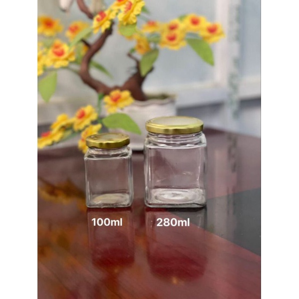 HŨ THUỶ TINH VUÔNG 100ml/ 200ml/ 280ml/ 380ml NẮP THIẾC | Shopee Việt Nam