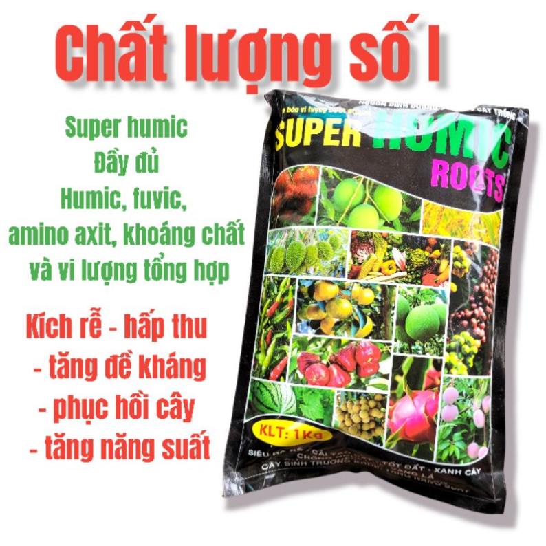 Gói 1kg Super Humic Roots hàng tổng hợp humic, fuvic, amino, và vi ...