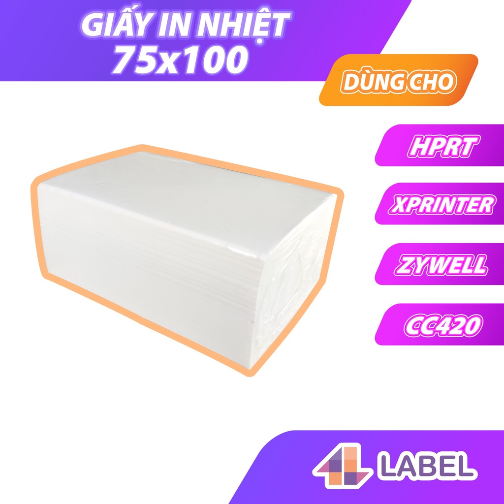 Giấy in đơn hàng TMDT A7 76x130 loại dày, giấy in nhiệt A7 dạng tệp 500 ...