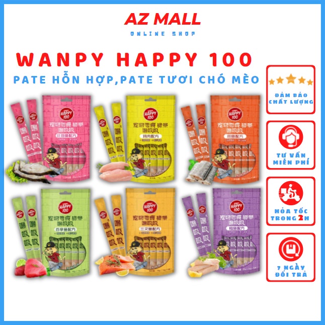 Súp thưởng Wanpy Happy 100 gói 5 thanh - Súp Thưởng Cho Mèo Đủ Vị ...