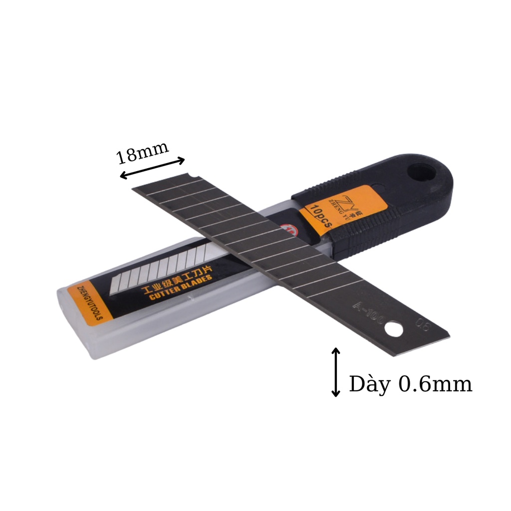 Dao rọc giấy loại xịn SK5 lưỡi to, dao trố dọc giấy tiện lợi (màu ngẫu ...