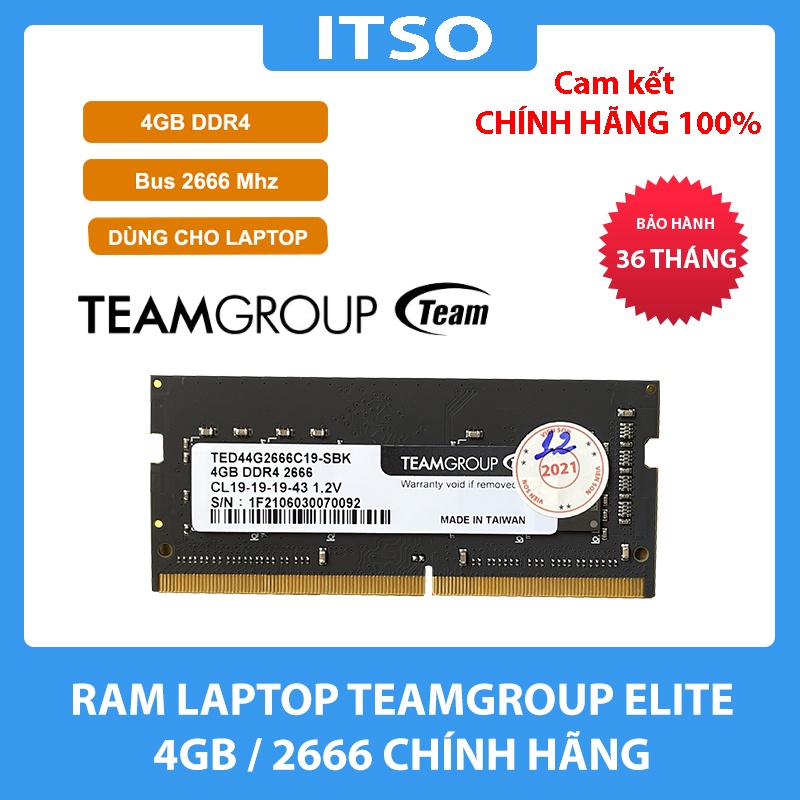 RAM Laptop Team Group Elite 4GB DDR4 Bus 2666 chính hãng - Bảo hành 36 ...