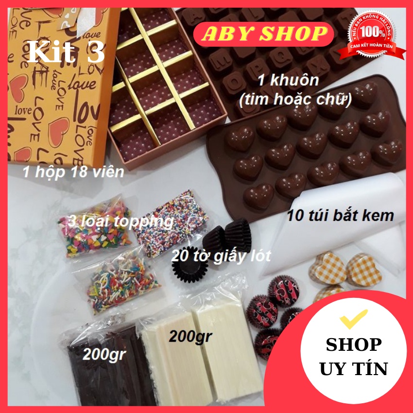 Bộ làm socola kit 3 / chocola/ chocolate handmade ⚡ LOẠI TỐT ⚡ bộ kit ...