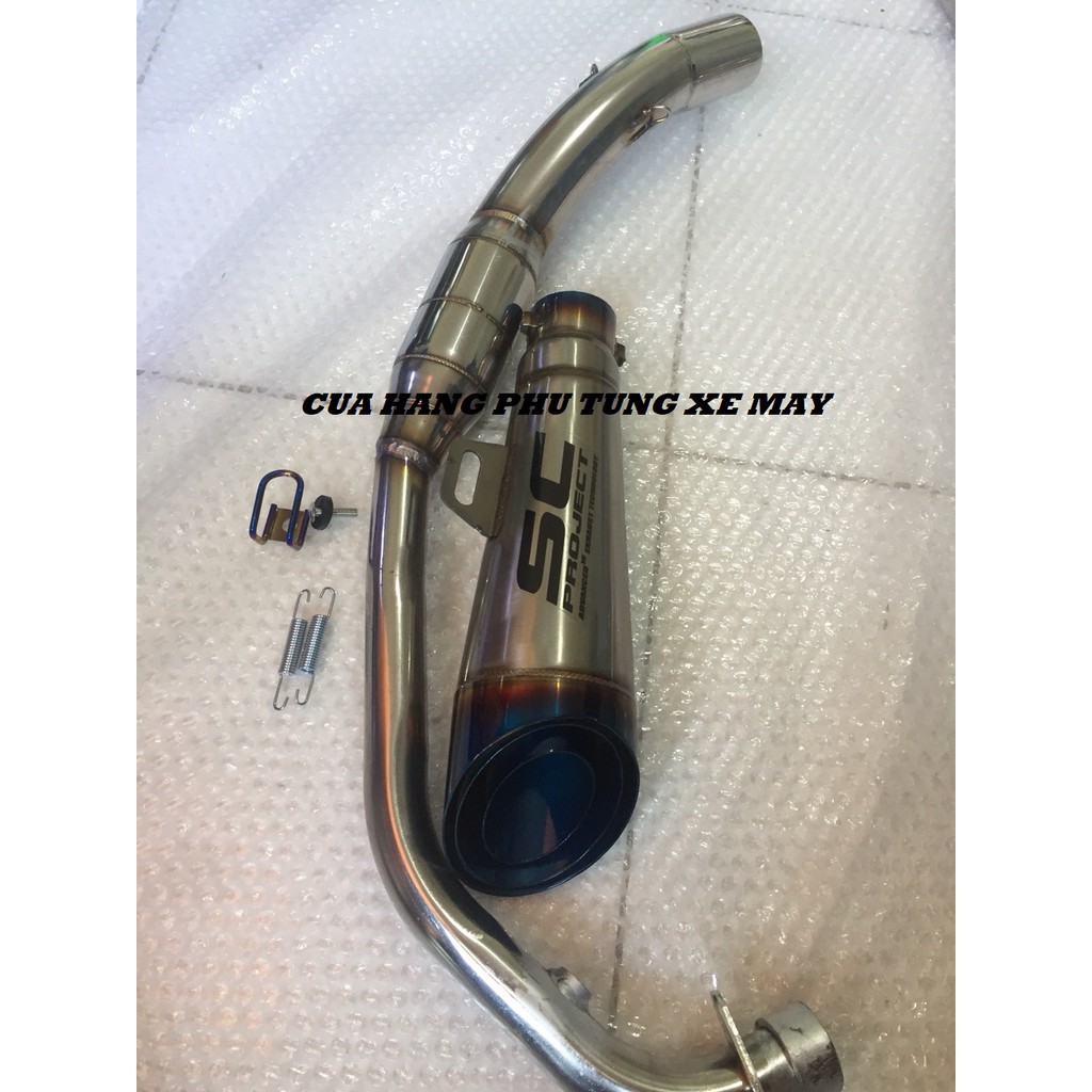 Pô SC xéo gắn xe Exciter 135, Exciter 150, Winner 150, Winner X, Raider ...