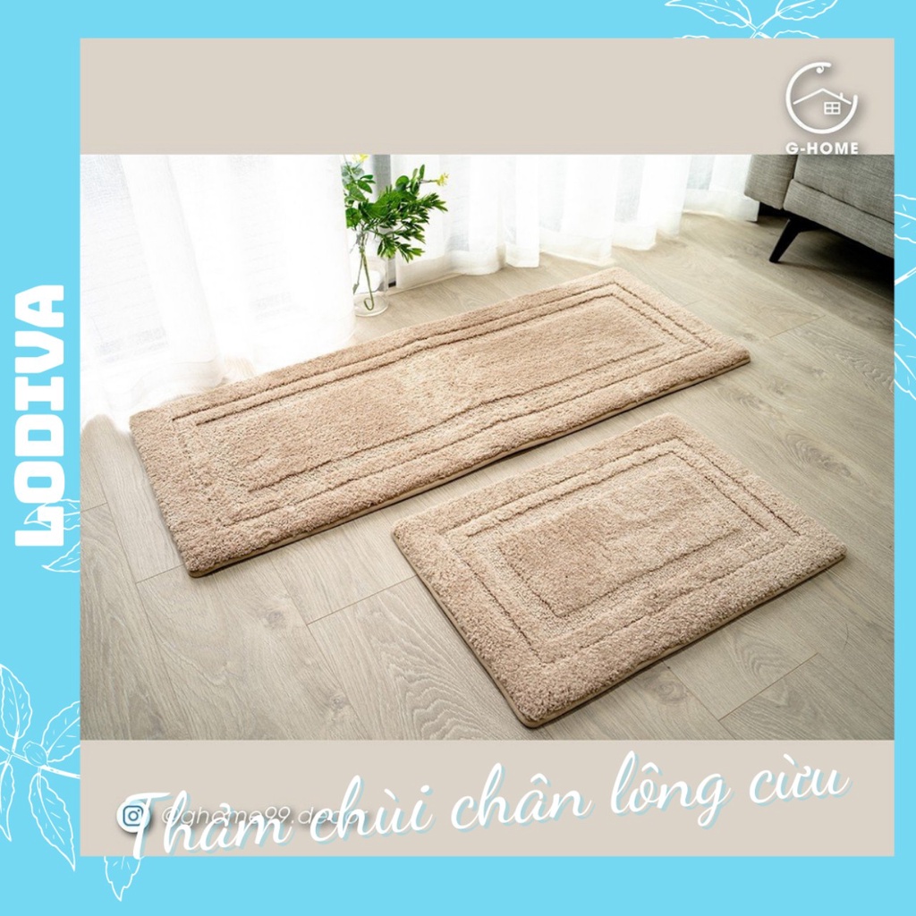 Thảm chùi chân lau chân trải sàn, len lông cừu mềm mịn, chống trượt ...