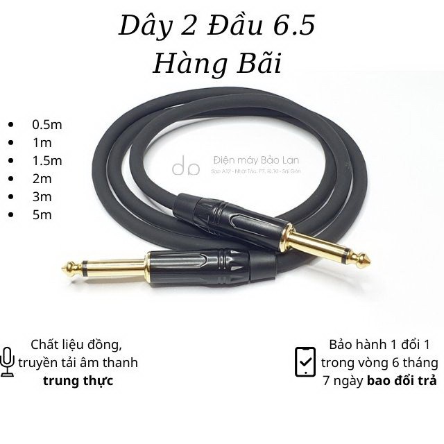 Dây 2 Đầu 6ly, Dây Jack 6.5mm Ra 6.5mm, Dây 2 Đầu 6.5 Màu Đen (Hàng Bãi ...