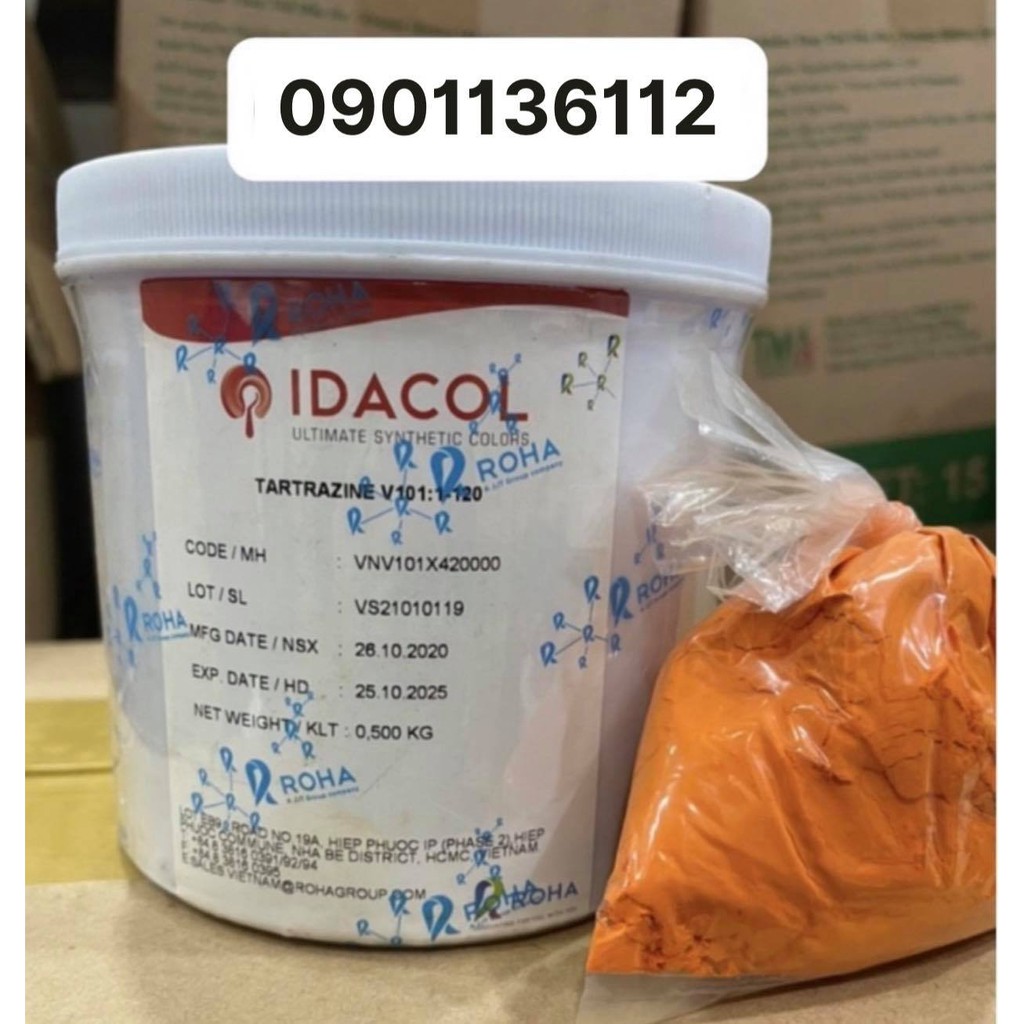 màu vàng chanh bột thực phẩm vàng Roha(tartrazine)- Bột màu thực phẩm ...