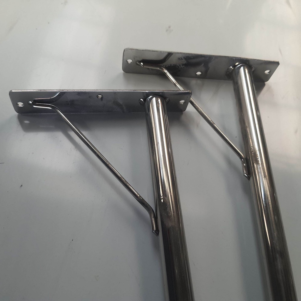 Bộ combo 2 bass inox xỏ ống bắt tường ra 20cm , có chống ke chắc chắn ...