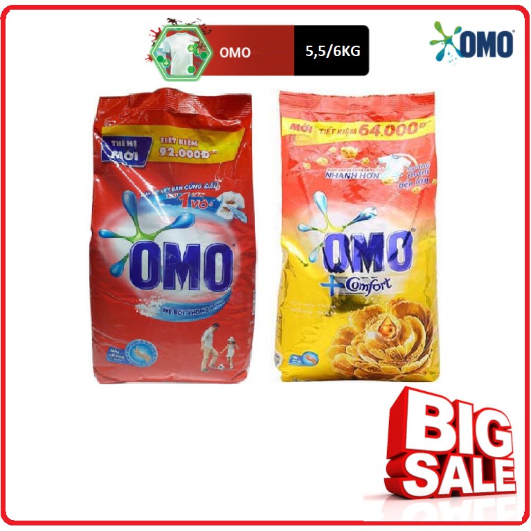 Bột Giặt OMO Công Nghệ Giặt Xanh Gói 5,3Kg/5.7Kg | Shopee Việt Nam