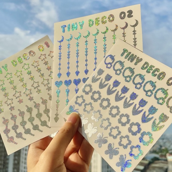 Glitter Vinyl Sticker / Sticker Hologram lấp lánh trang trí toploader ...