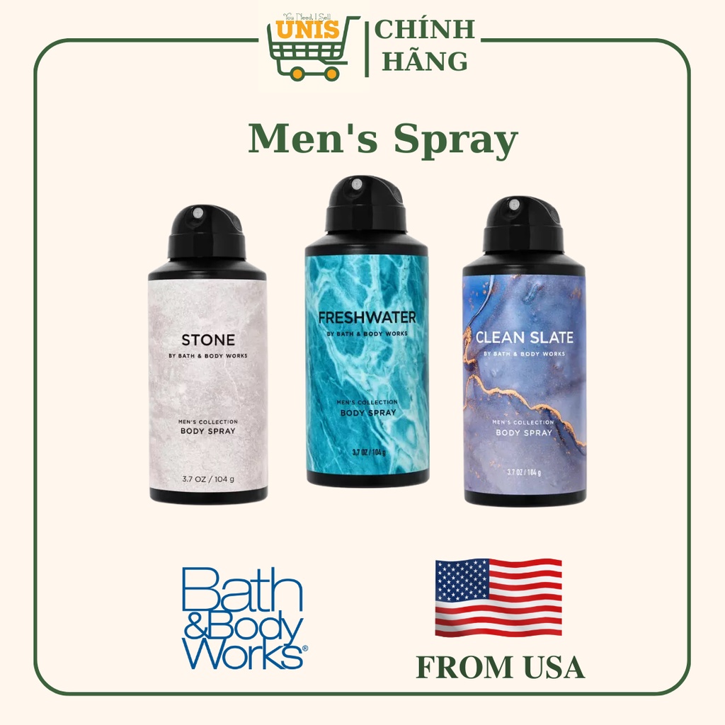 [NHẬP MỸ - AUTH - ĐỦ BILL] Xịt thơm toàn thân cho nam Bath and Body ...