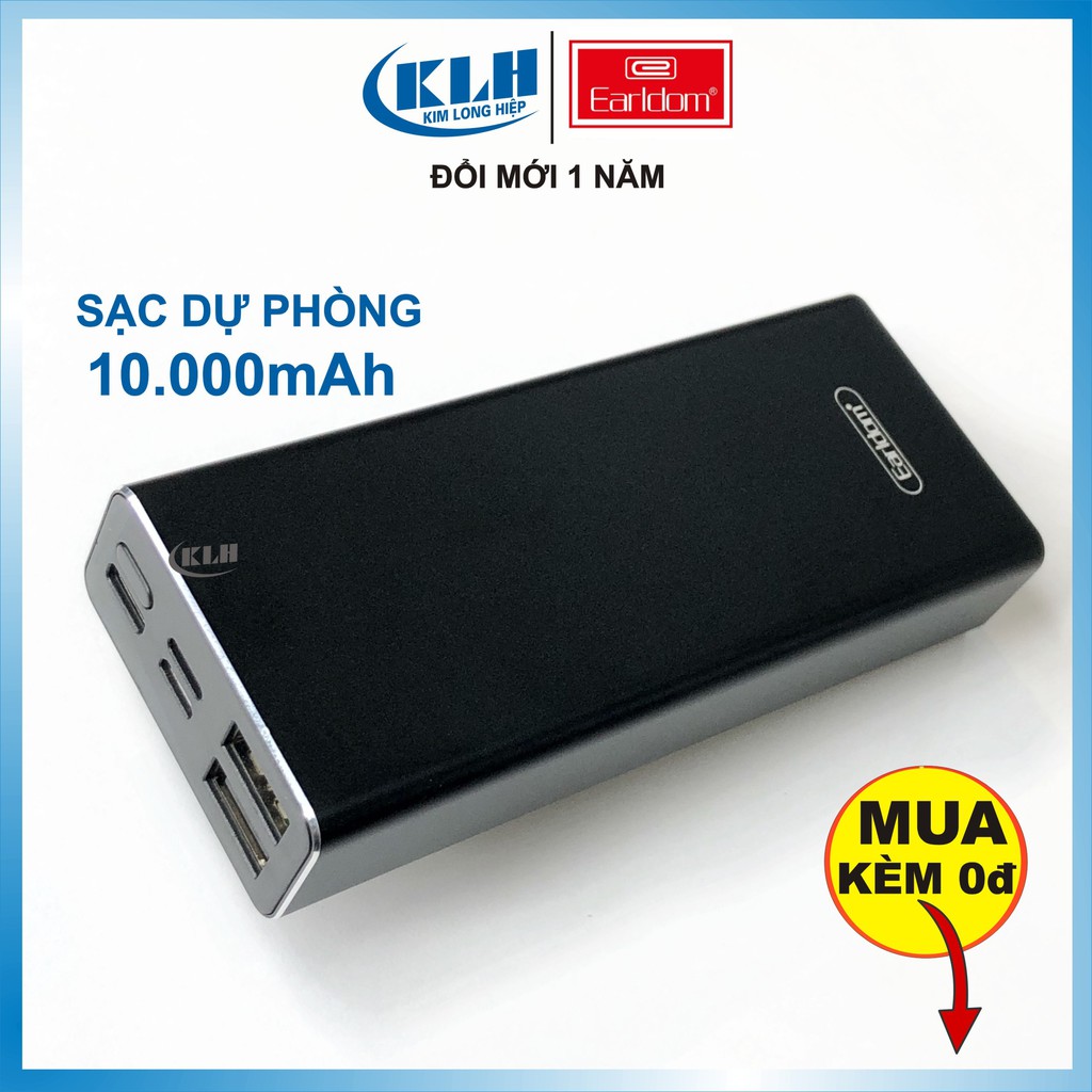 Sạc dự phòng 10.000mAh Earldom PB 30, pin tích điện sạc nhanh công suất cao nhỏ gọn dung lượng ...