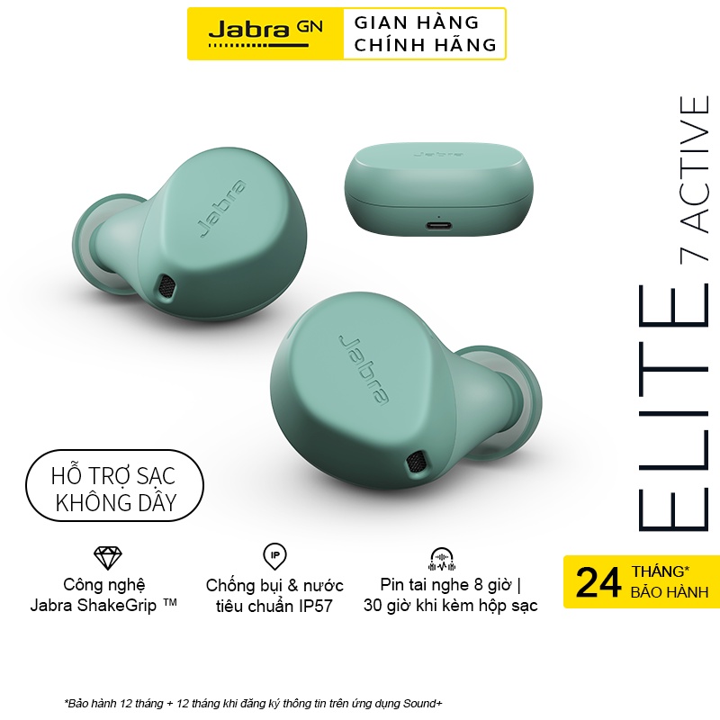 [Mã BMLT100] Tai Nghe Bluetooth True Wireless JABRA ELITE ACTIVE 7 Chống ồn ANC 2 micro IP57 ...