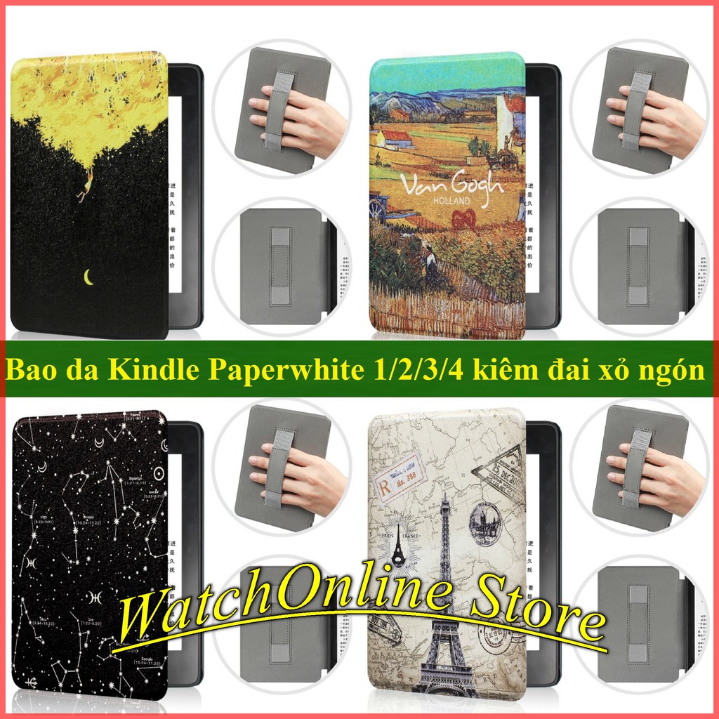 Bao da Kindle Paperwhite 1/2/3/4 /5 có đai xỏ ngón - Kindle Paperwhite ...